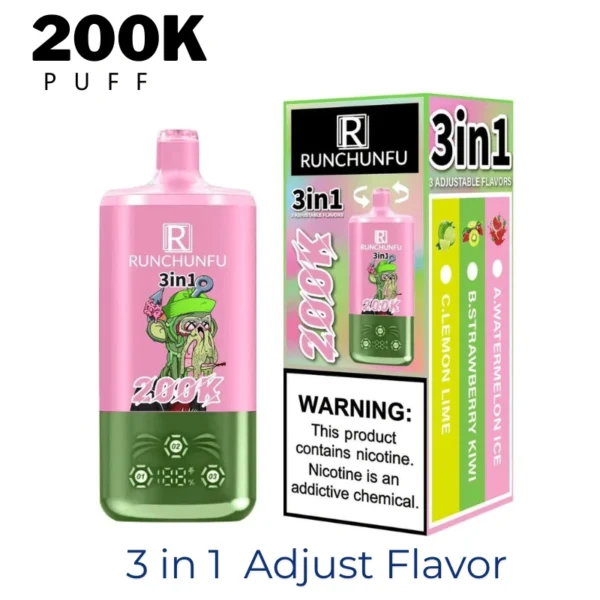RUNCHUNFU 200k caladas, vape desechable de 3 sabores, venta al por ...