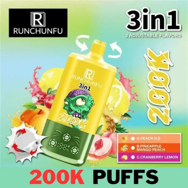 RUNCHUNFU 200k caladas, vape desechable de 3 sabores, venta al por ...